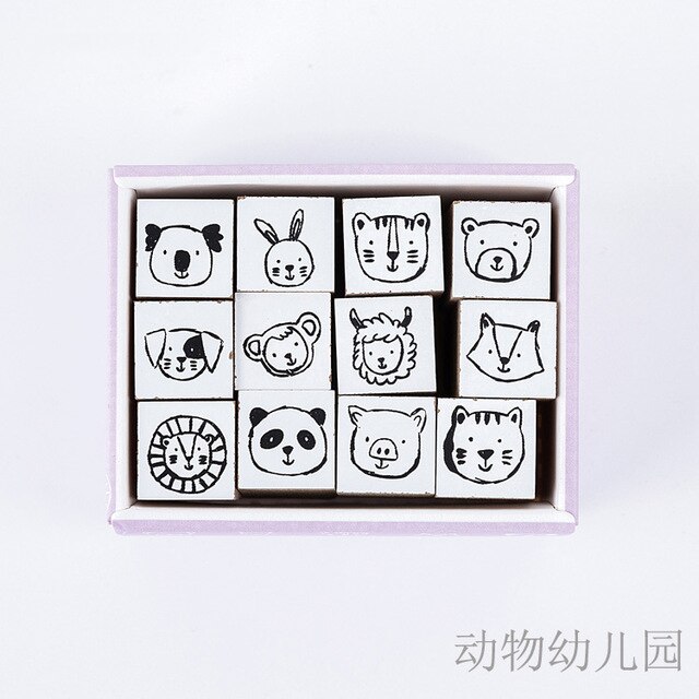 1 set Vintage Cute animal plant travel stamp DIY w... – Grandado
