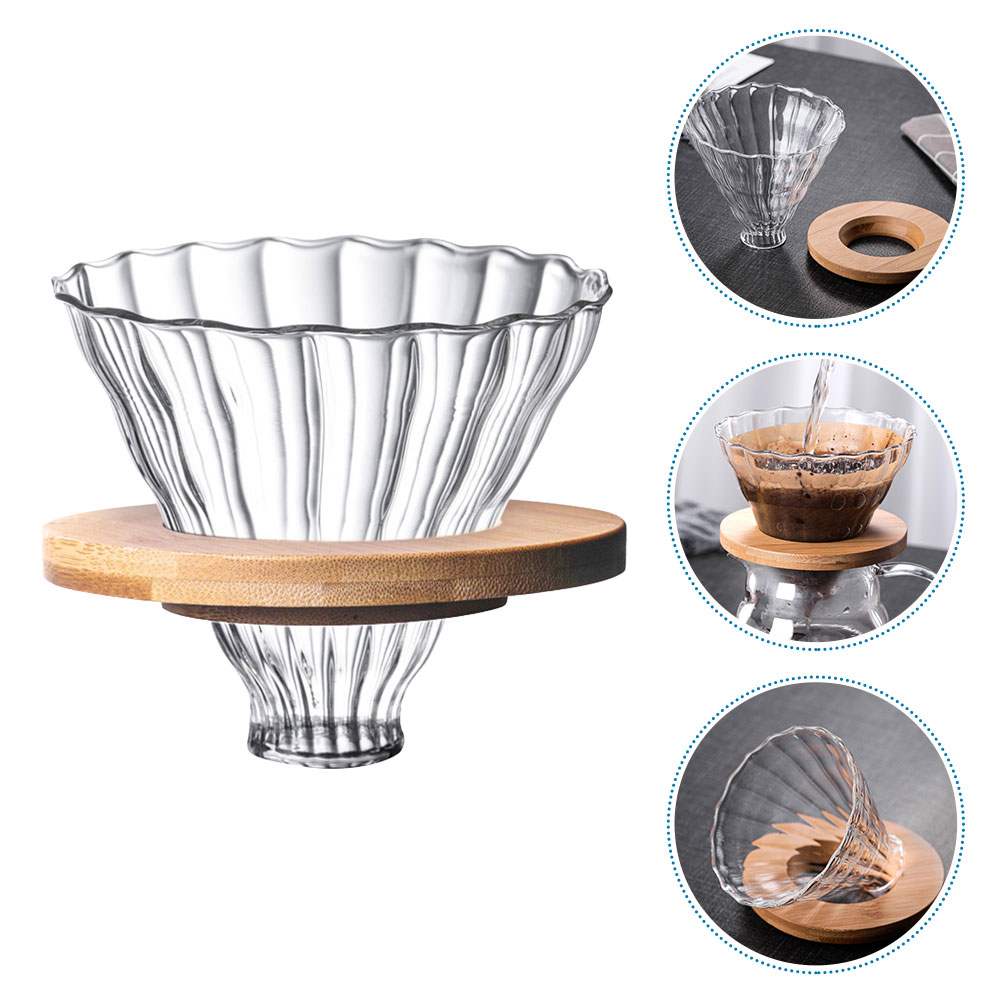 1 Set Stripe Glass Coffee Dripper Coffee Drip Filt... – Grandado