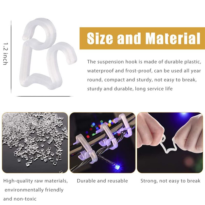 100pcs Christmas Light Hooks S-shaped Weatherproof... – Grandado