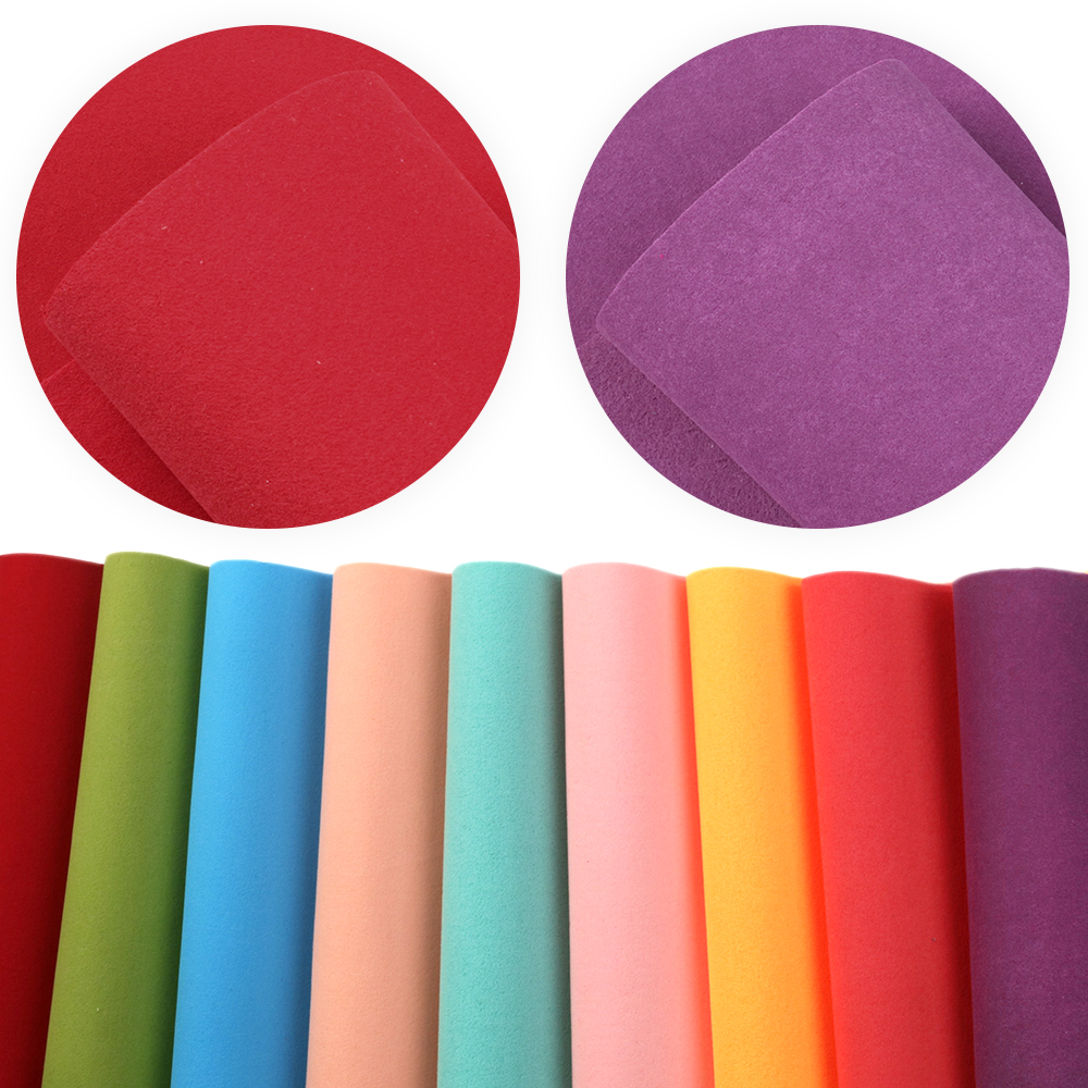 Double Side Plain Color Velvet Faux Leather Fabric... – Vicedeal