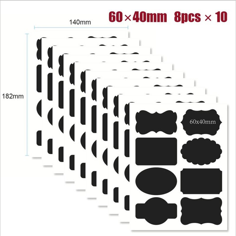 10sheets/80pcs Chalkboard Sticker Mason Jar Craft ... – Grandado