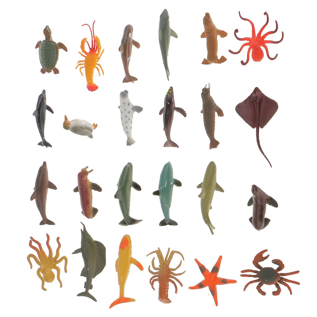 24Pcs Plastic Aquatic Marine Sea Animals Ocean Fig... – Grandado