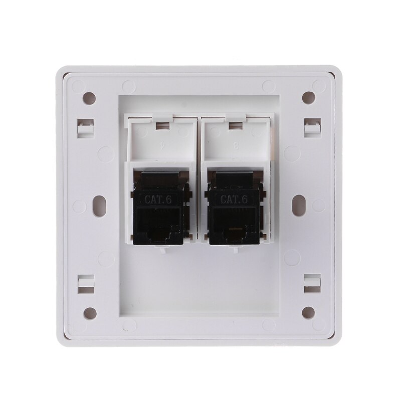 2 Ports CAT5 RJ45 Network Wall Plate With Female T... – Grandado