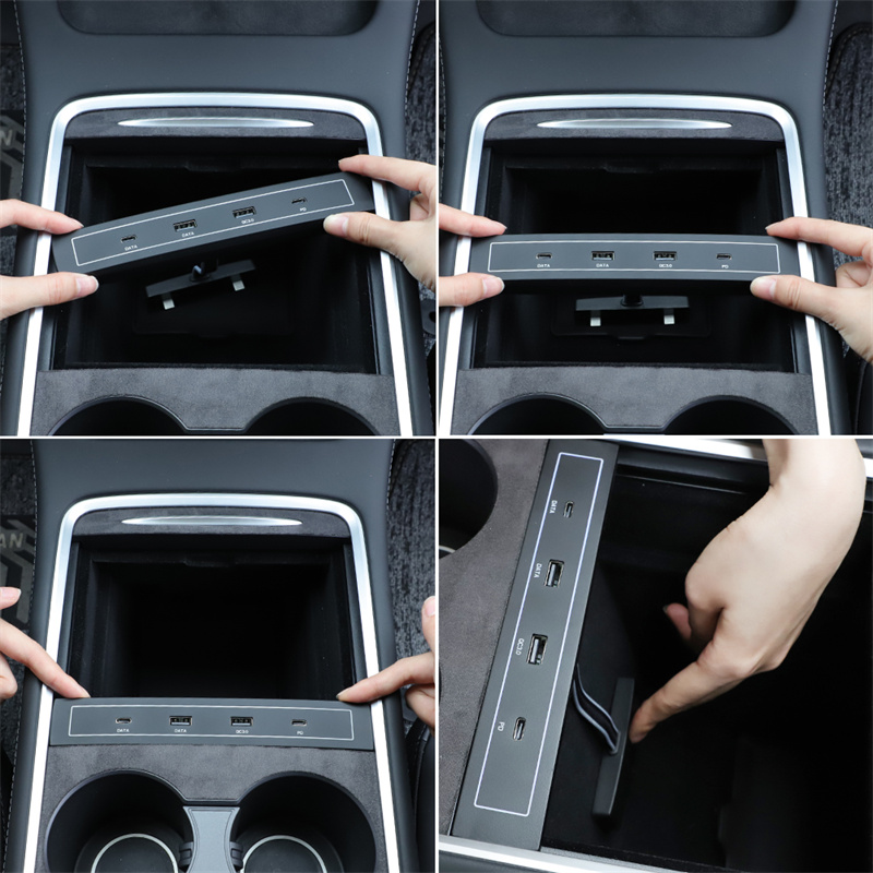 4 In 1 USB For Tesla Model 3 Model Y 27W Quick Cha... – Vicedeal