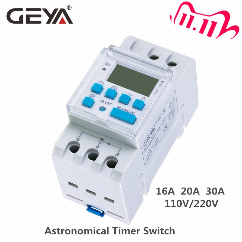 GEYA THC Astronomical Timer Switch LCD Display 16A... – Grandado GEYA THC Astronomical Timer Switch LCD Display 16A... – Grandado