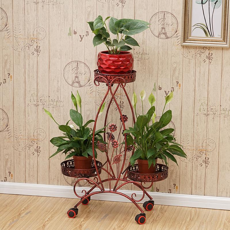 European wrought iron flower stand multi-layer bal... – Grandado