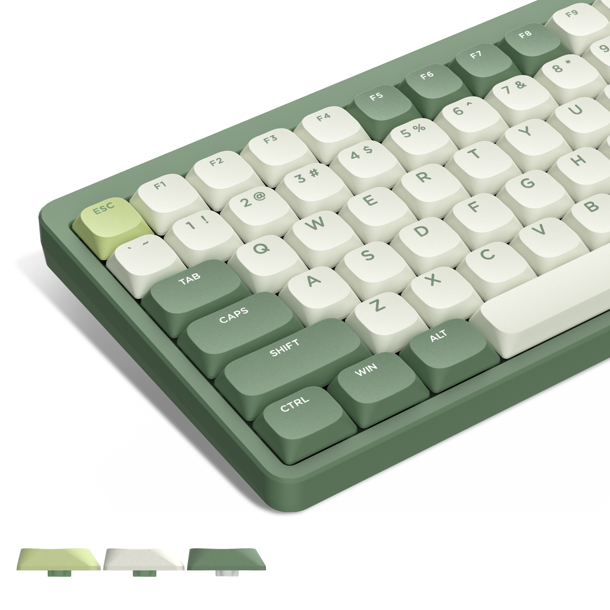 143 Key Green Low Profile PBT Keycaps Double Shot ... – Vicedeal