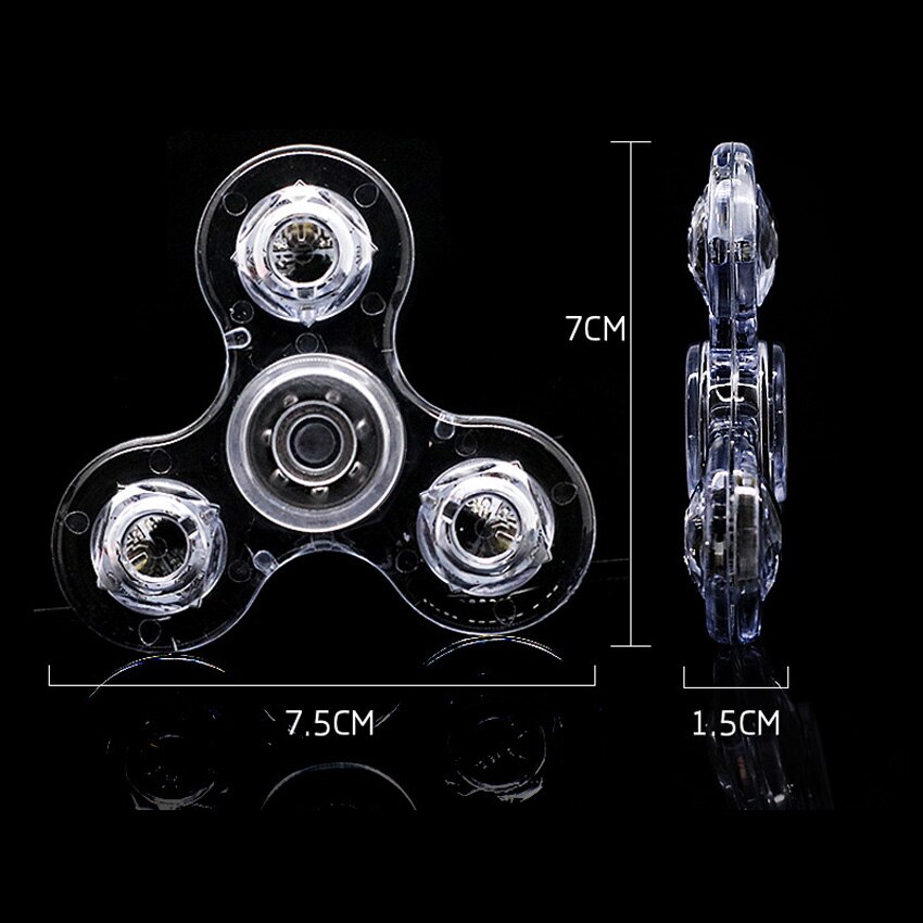 Tri-Spinner Transparent LED Light Hand Spinner Tra... – Grandado