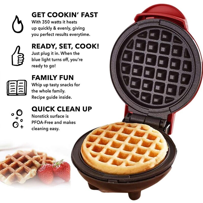 Mini Waffle Maker Portable Non-stick Pan Round Waf... – Grandado
