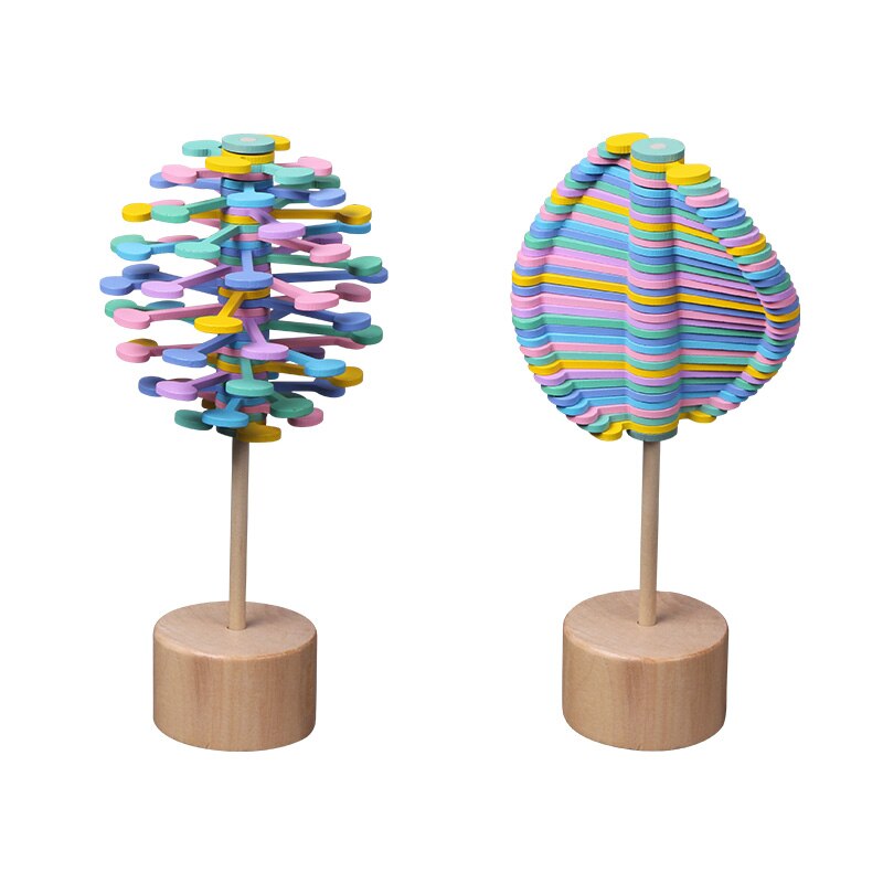 Wooden colorful rotating rod decompression toy lol... – Grandado
