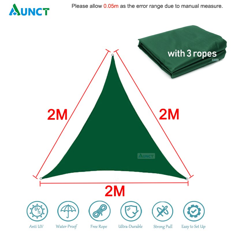300D Triangle Shade Sail Green Waterproof Polyeste... – Vicedeal