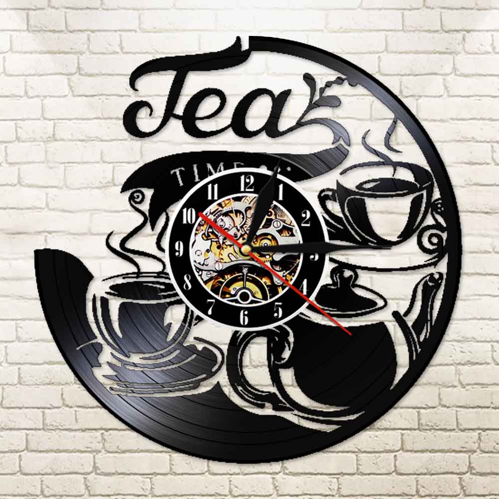 Tea Time Vinyl Record Wall Clock Afternoon Tea Bre... – Grandado