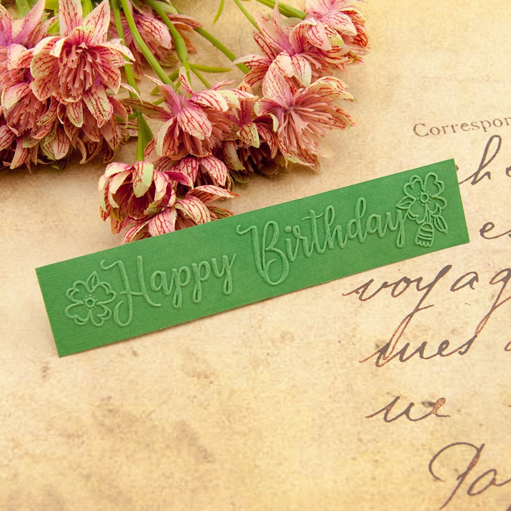 Happy Birthday geometric Plastic Embossing Folder ... – Grandado