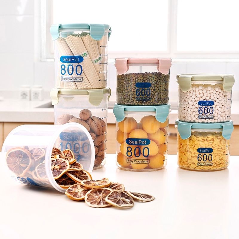 Kitchen Stackable Plastic Sealed Cans Food Storage... – Vicedeal