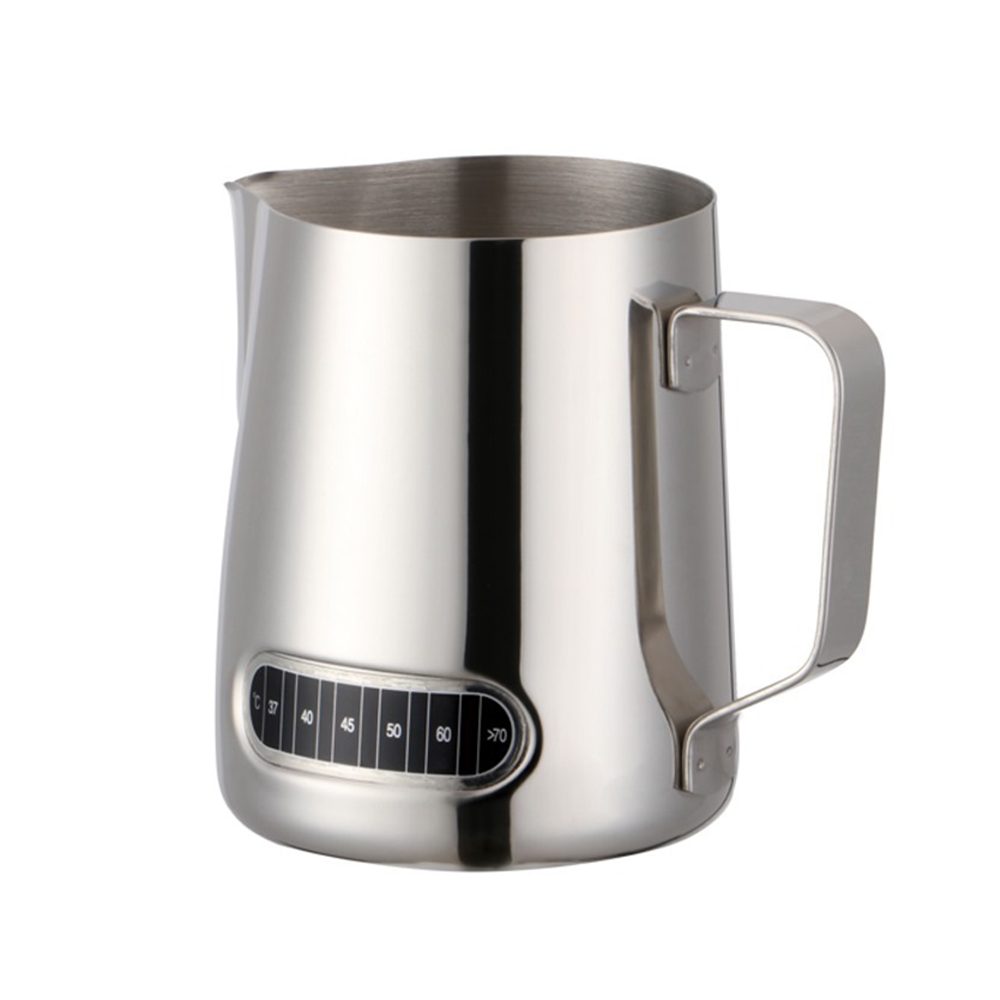 600ML Milk Frothing Jug Integrated Thermometer Pit... – Vicedeal