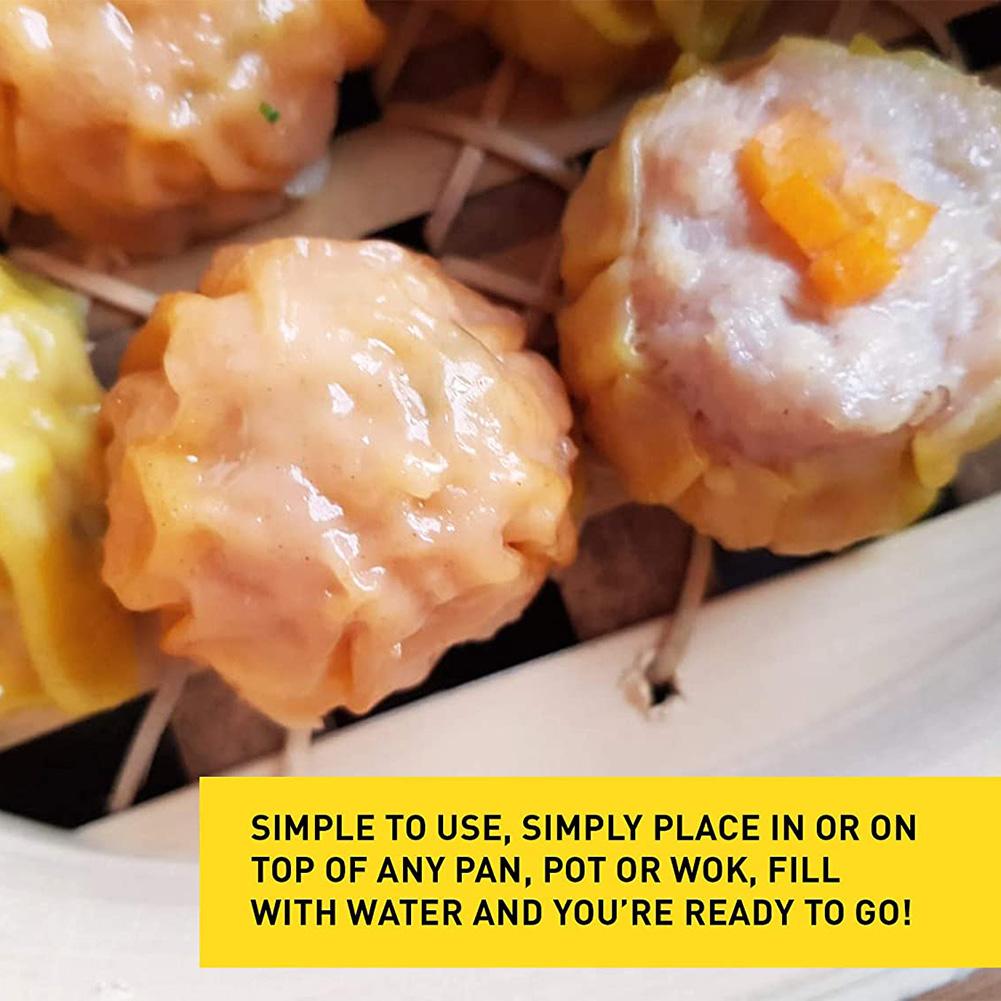 10 inch handgemaakte bamboe stoommand met eetstokj... – Vicedeal