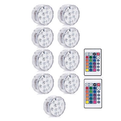 10 Led Remote Controlled Rgb Submersible Lichten U... – Vicedeal