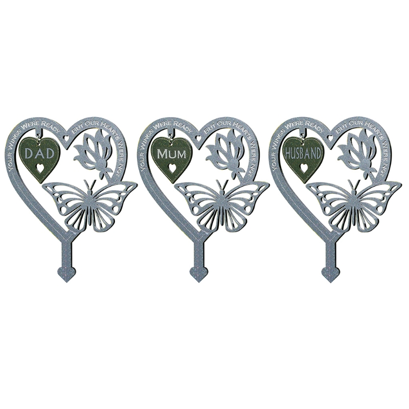 Memorial Plaque Butterflies Heart Shape Ornament W... – Grandado