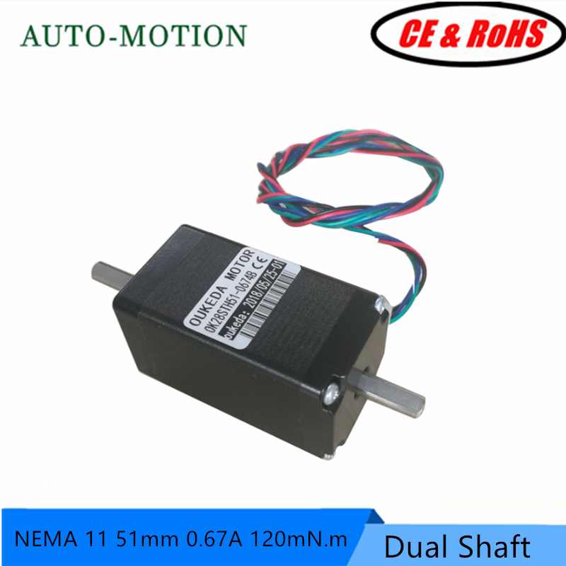 NEMA 11 Dual shaft Stepper Motor 1.8 Degree 2 Phas... – Grandado