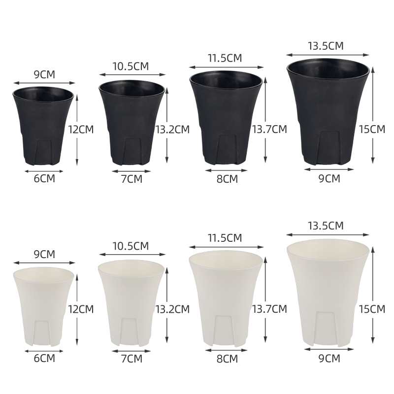 White/Black Flower Pot Succulent Growth Potting Ro... – Vicedeal