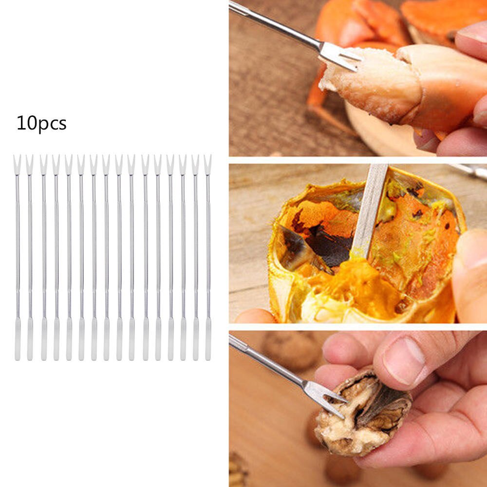 4/10pcs Stainless Steel Seafood Forks - Crab Lobst... – Vicedeal