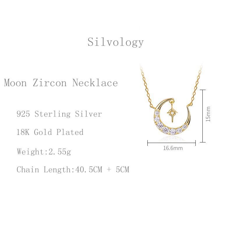 Silvology 925 Sterling Zilveren Creatieve Maan Zir... – Vicedeal
