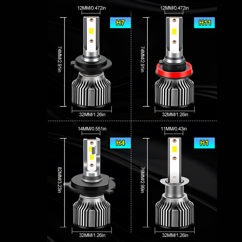 1PC H1 H4 H7 H11 LED Żarówka reflektora motocyklow... – Vicedeal