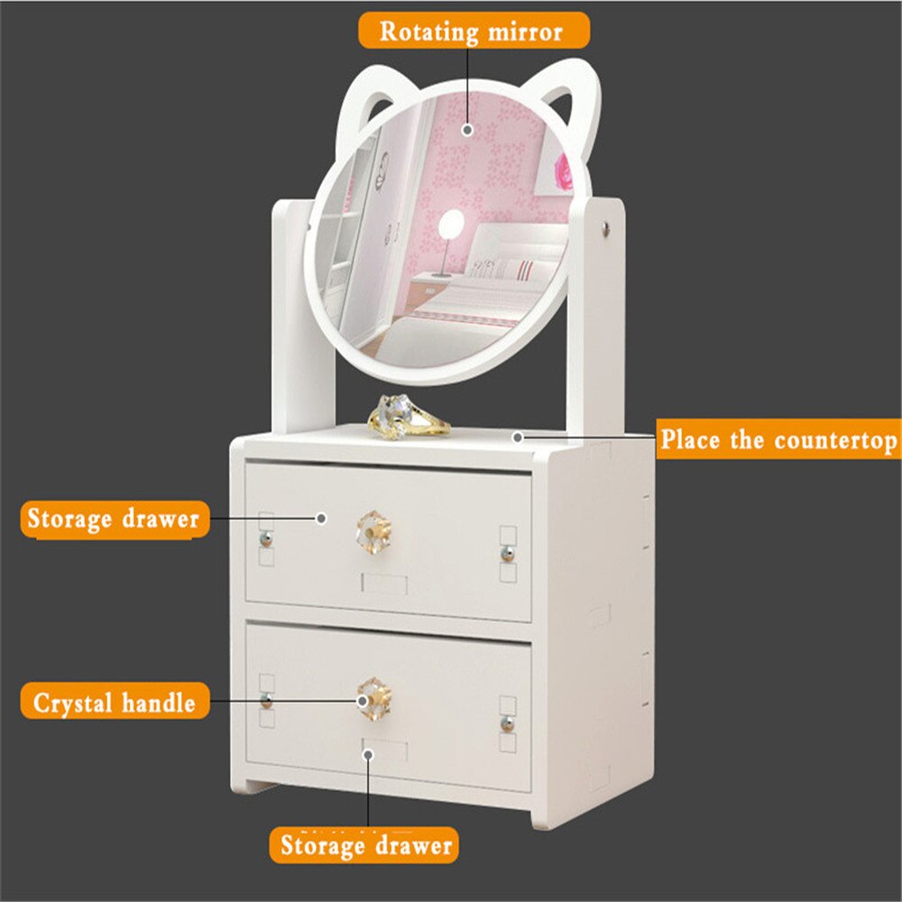 Table Mirror Storage Makeup table Mirror with Draw... – Grandado