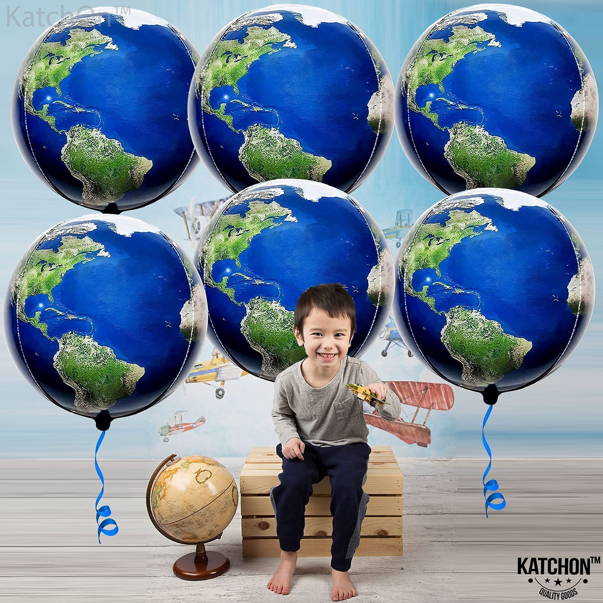 22'' 4D Round Sphere World Map Balloon Out... – Grandado