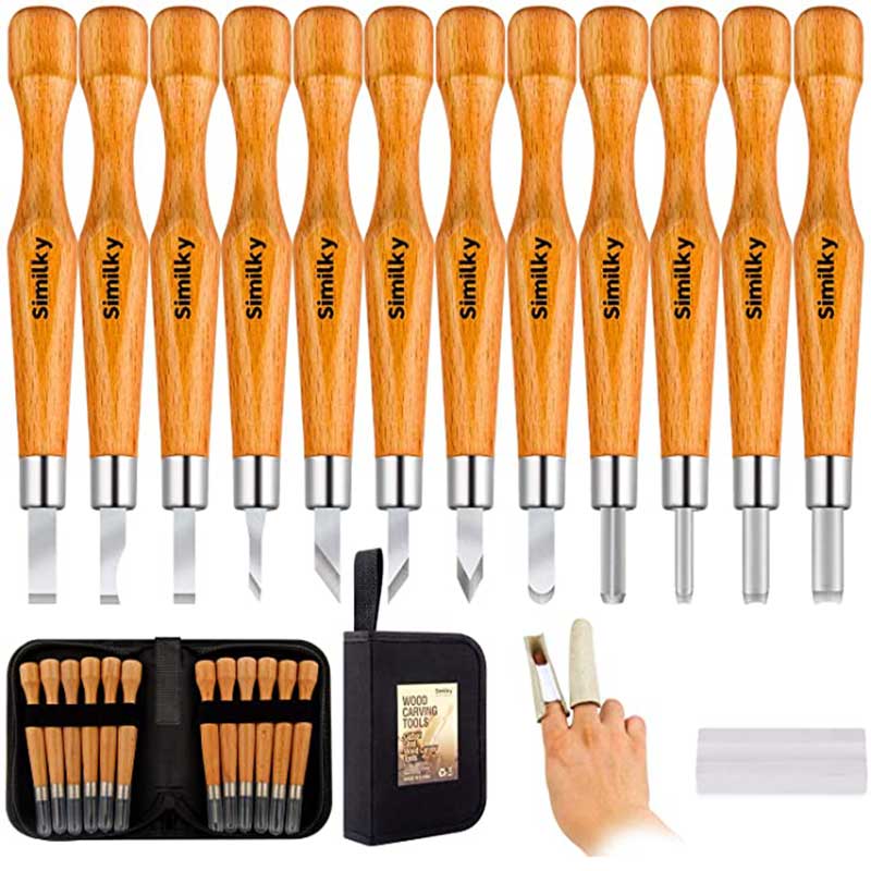 SIMILKY Wood Carving Tools Set SK7 Carbon Steel Cr... – Vicedeal