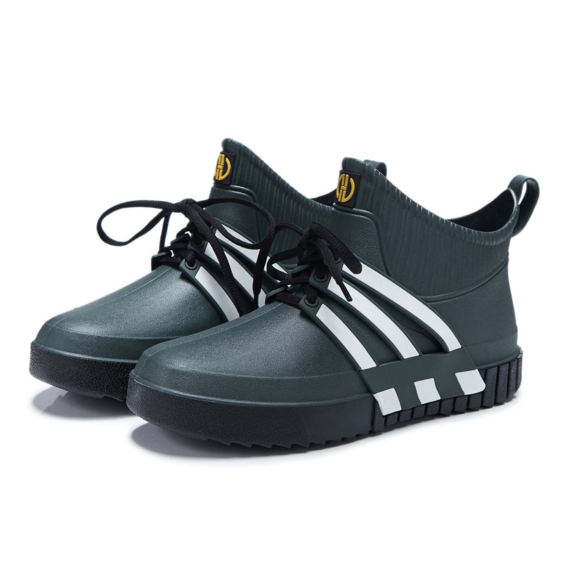 trend three bars men's rain shoes men's car wash a... – Vicedeal
