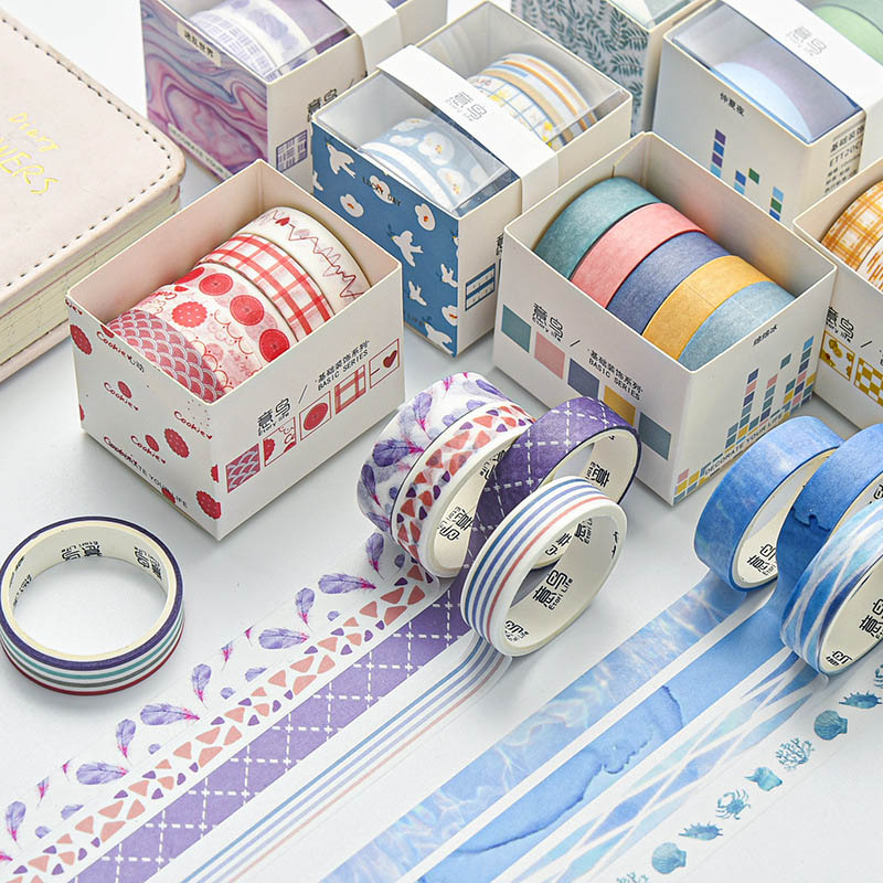 5 Pcs/Set Kawaii Solid Color Washi Tape Cute Maski... – Vicedeal