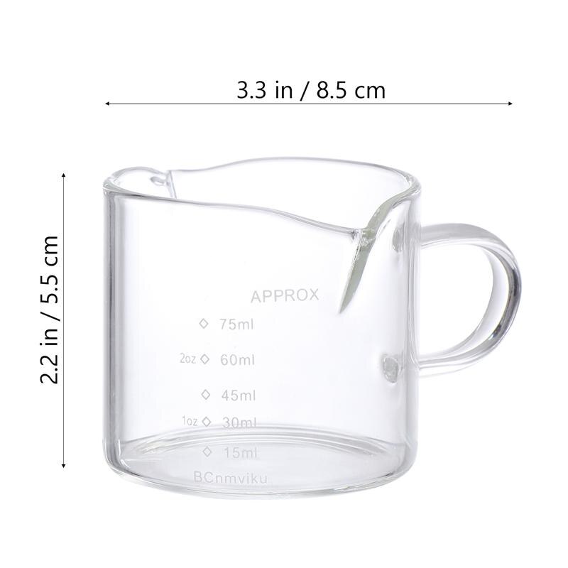 2PCS 75ml Milk Jug Coffee Measuring Cup Glass Milk... – Grandado