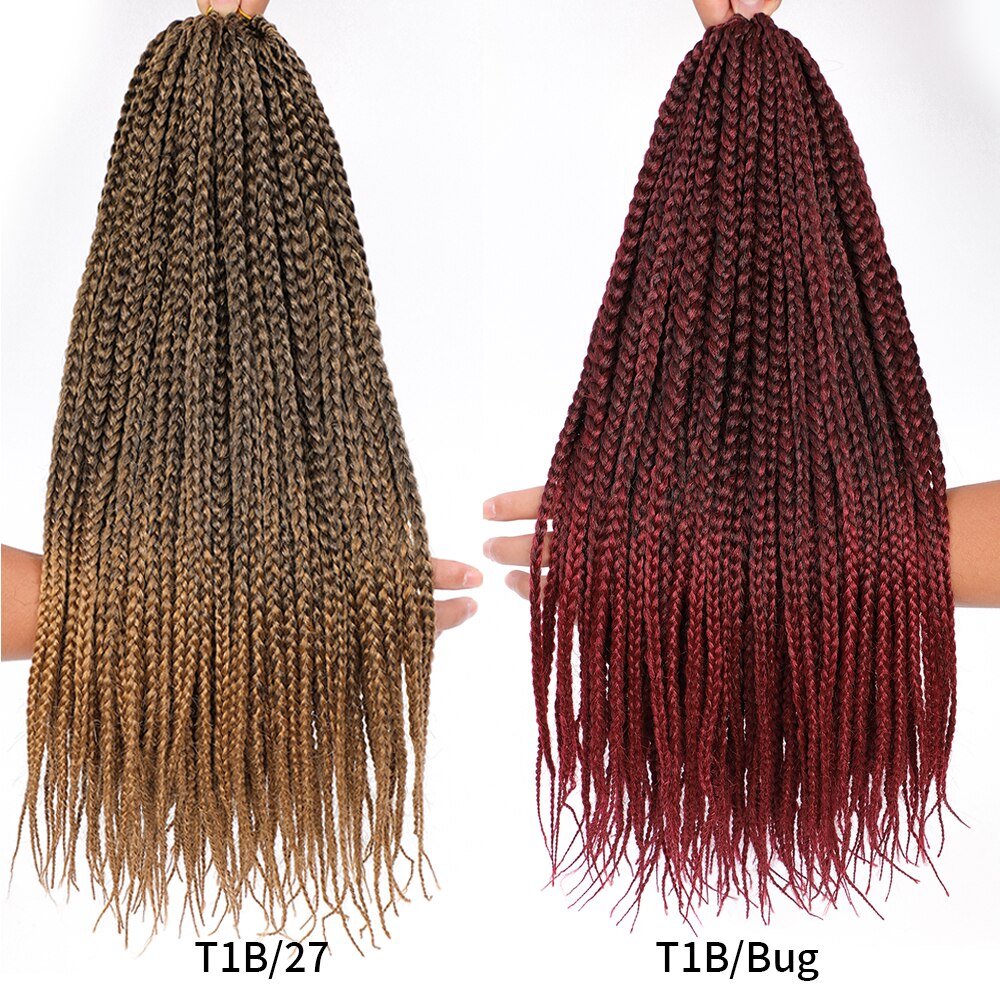 Crochet braid 18 inch box braid 22 Roots/pcs Blond... – Vicedeal