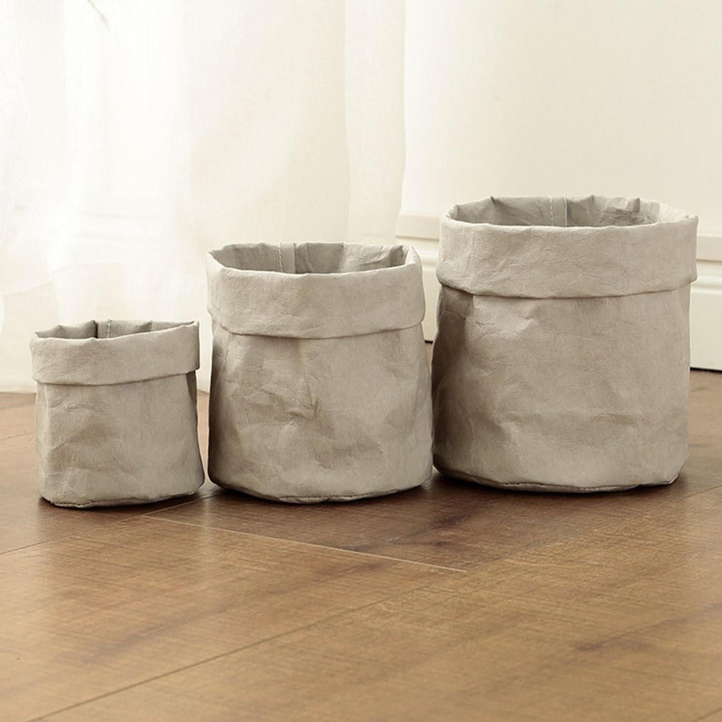 kraft paper waterproof desktop storage basket Euro... – Grandado