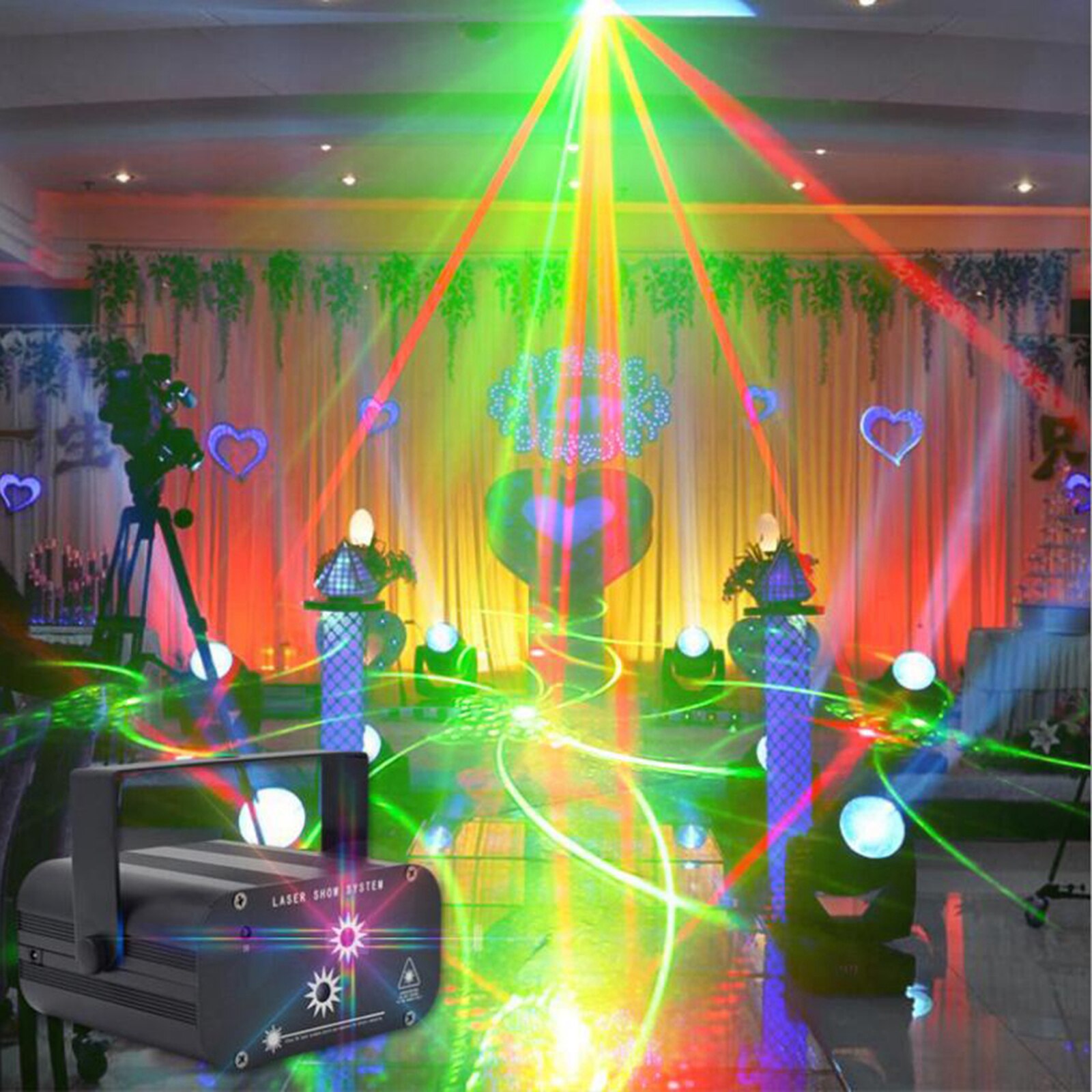 48 Patterns DJ Projector Stage Lights LED RGB Ligh... – Grandado