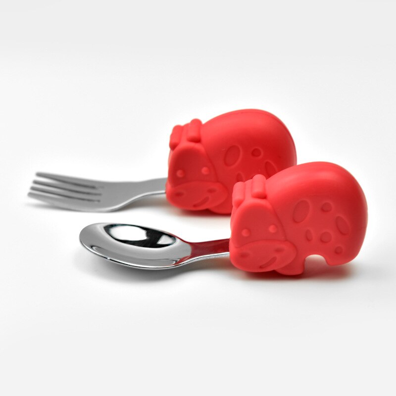 Hippo Snail Whale Silicone Baby Spoon and Fork Ute... – Grandado