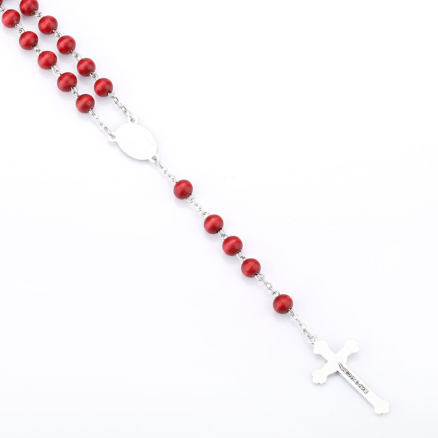 Vintage Red Bead Catholic Rosary Necklace Religiou... – Grandado