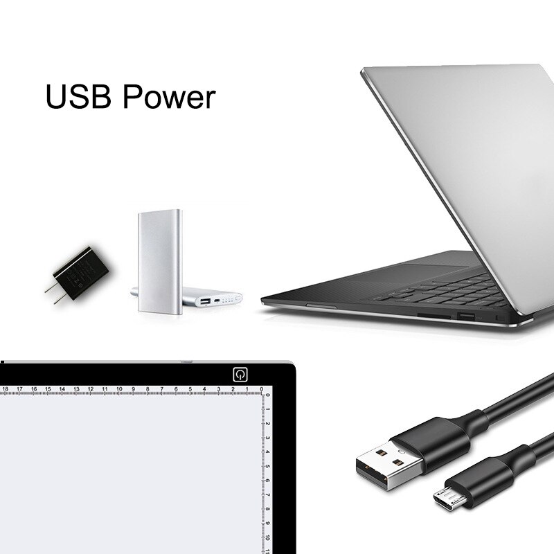 A4 Dimmable LED Drawing Copy Pad with Scale USB Po... – Vicedeal