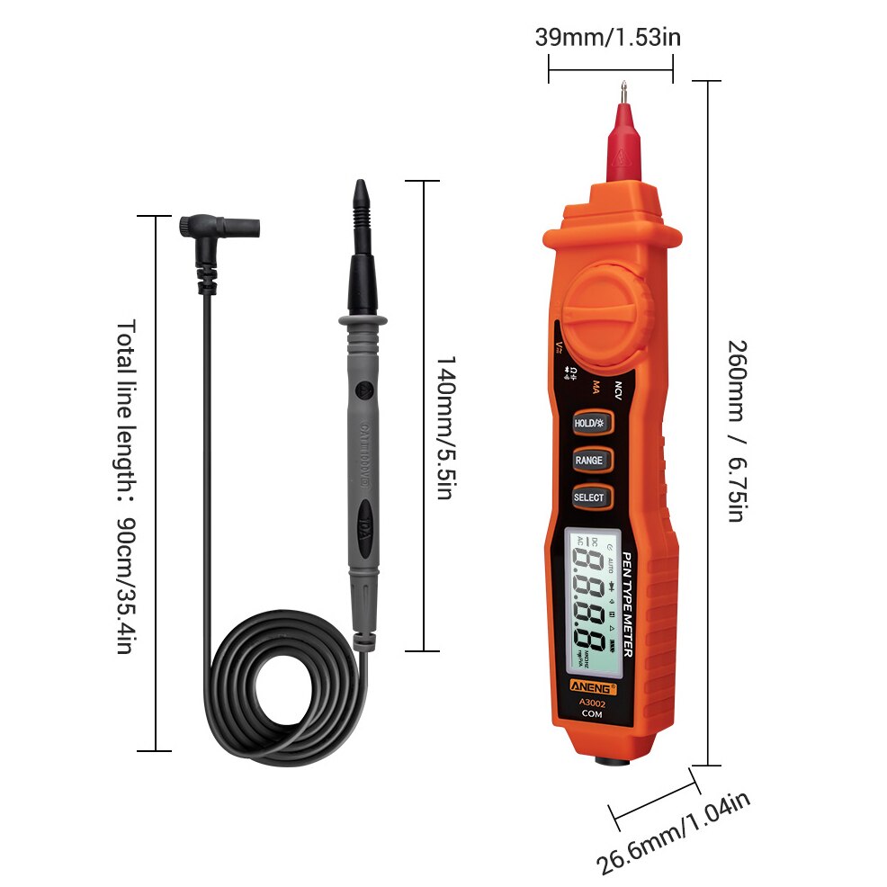 A3002 Digital Multimeter Pen Type 4000 Counts with... – Grandado