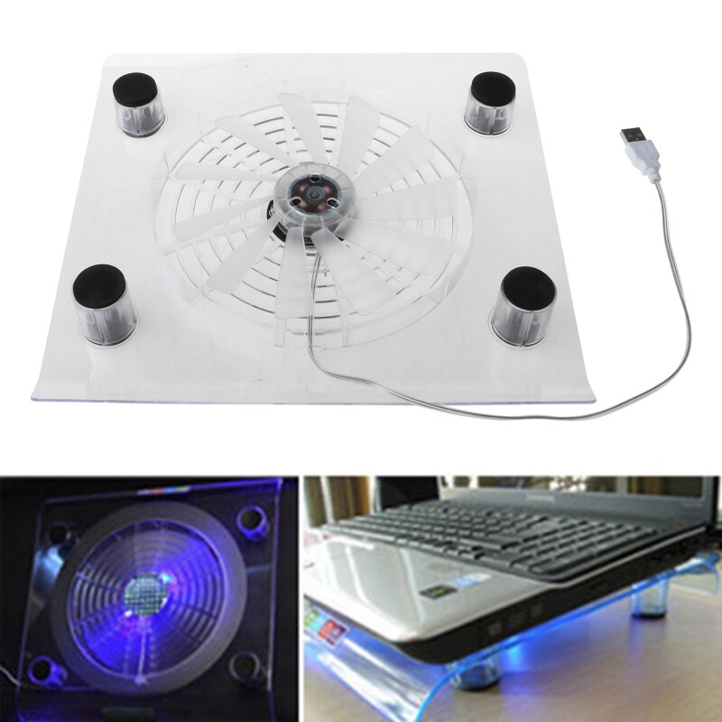 Laptop Cooler USB Cooling Big Fan LED Light Cooler... – Vicedeal