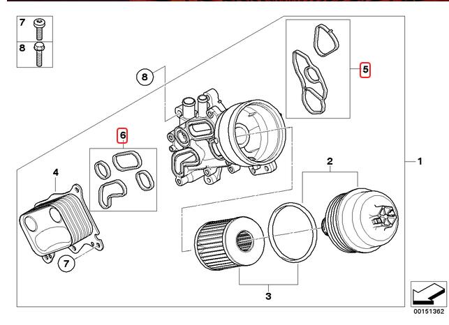 1 SET Cooper Oil Cooler Seal & Oil Filter Housing Gasket Set for Mini ...