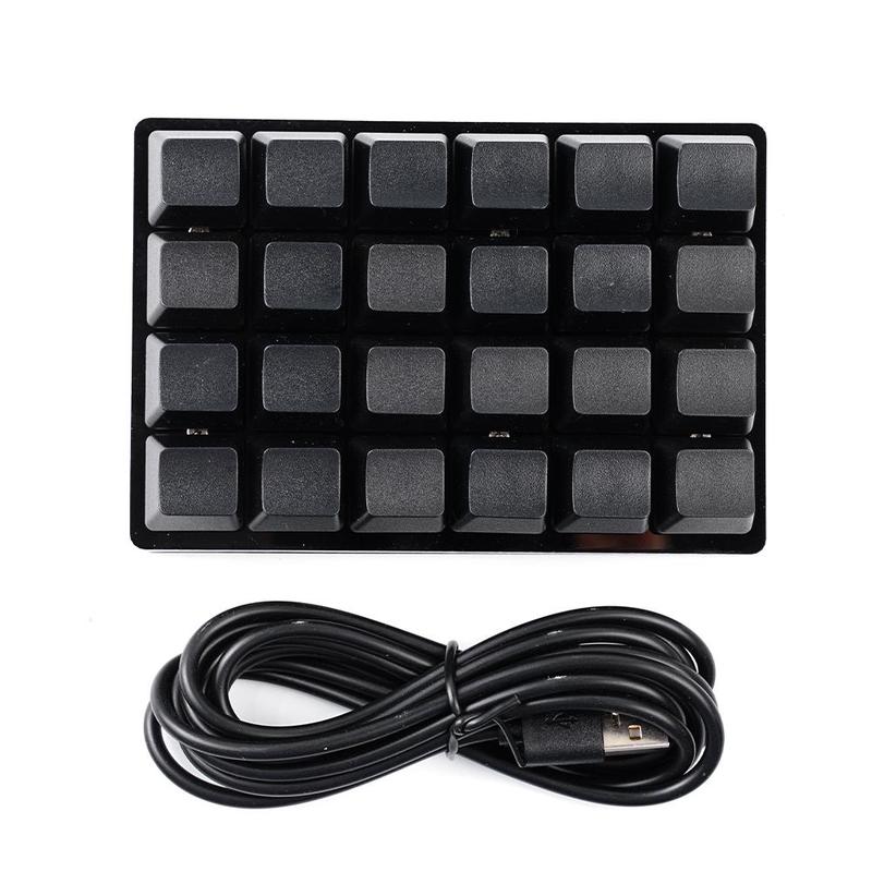 Mini USB Custom Mechanical Keyboard 24 Keys Black/... – Grandado