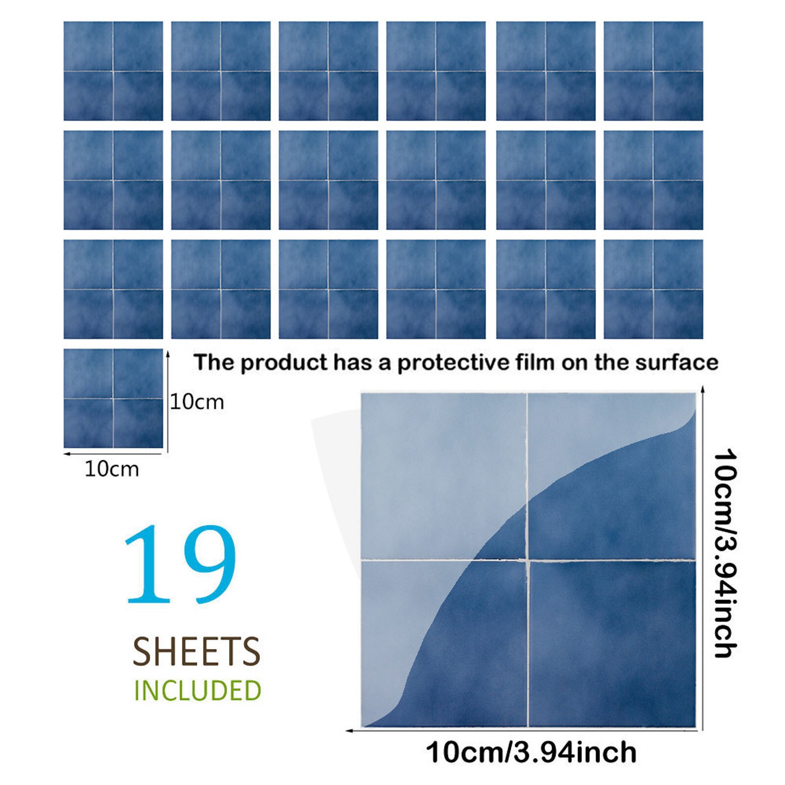 19PC Zelfklevende Mozaïek Tegel Muursticker Keuken... – Grandado