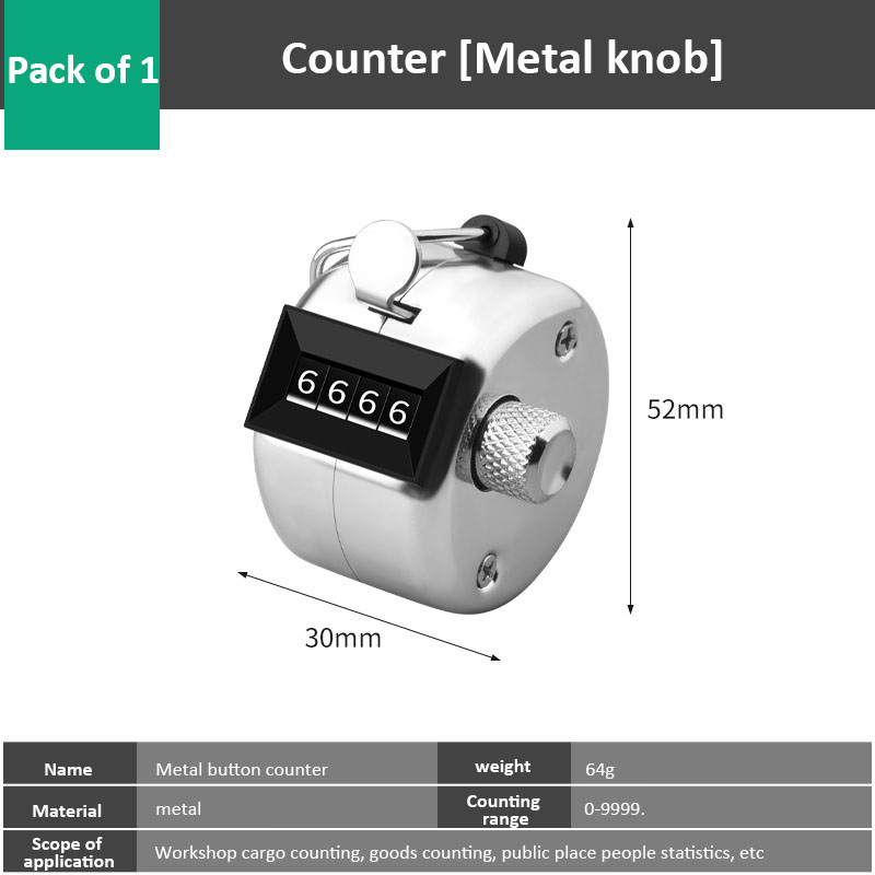 Metal Handle Tally Counter 4-Digit Number Clicker ... – Grandado