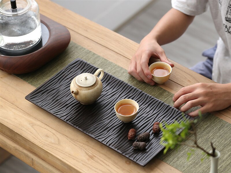 Plato de bambú Retro en forma de rectángulo Plato ... – Grandado