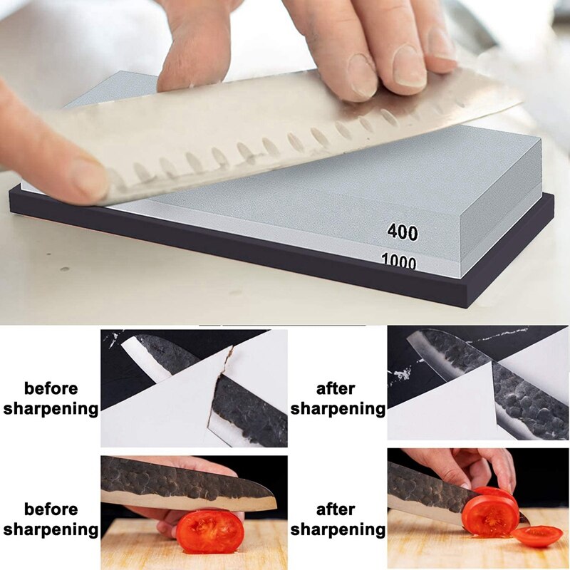 Complete Knife Sharpening Stone Set 400/1000 Grit ... – Grandado