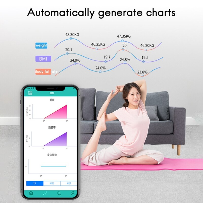 Smart Body Scale Smart Bathroom Scale USB Recharge... – Grandado