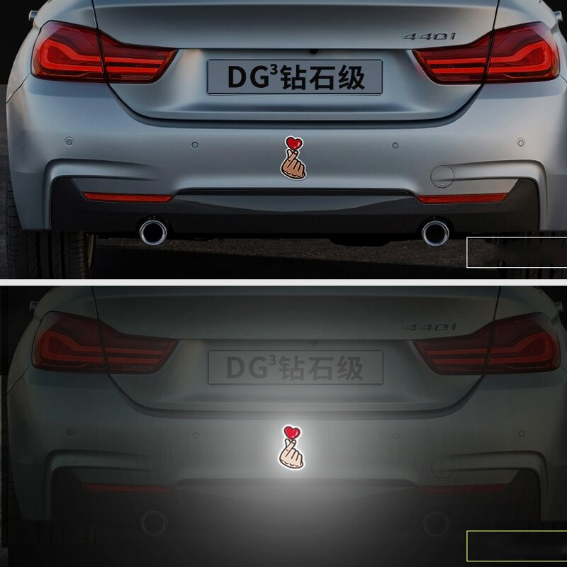 2 pcs Reflective Stickers Cartoon Heart Shape Hand... – Grandado