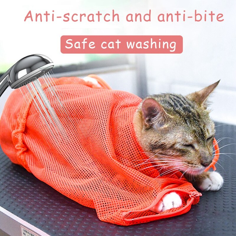 Mesh Cat Grooming Bath Bag Cats Washing Bags For P... – Grandado